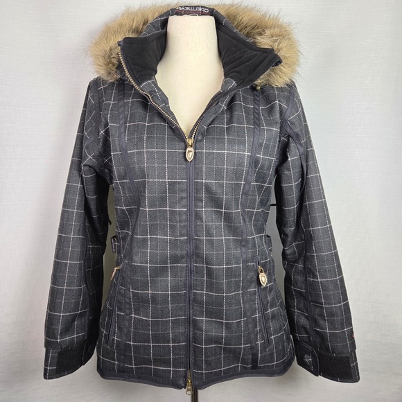 Obermeyer | Jackets & Coats | Obermeyer Dolly Black Plaid Faux Fur ...